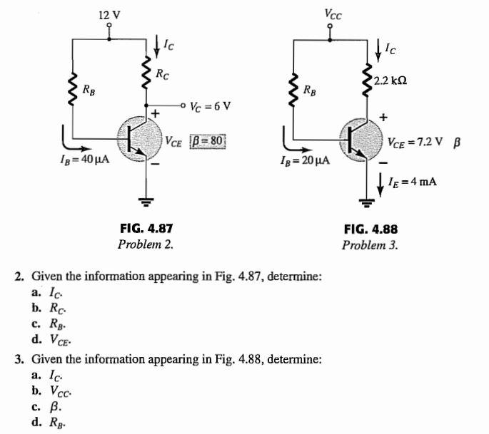 Solved 12 V Vcc O Ic 11 Rc 2.2 k22 } RB R8 Vc = 6 V + + VCE | Chegg.com