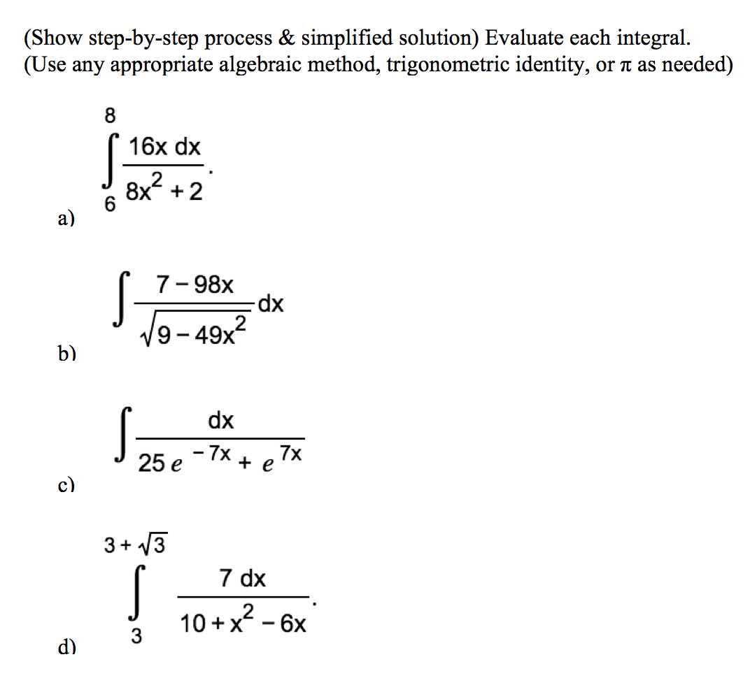Solved (Show step-by-step process & simplified solution) | Chegg.com