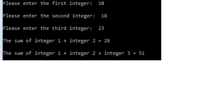 Solved Write a program that asks the user to enter 3 integer | Chegg.com