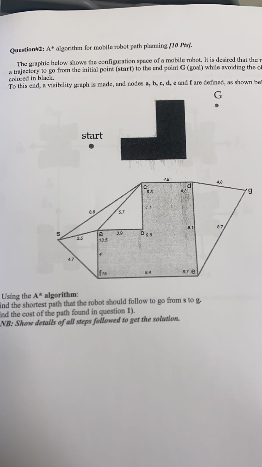 Solved Question2 A Algorithm For Mobile Robot Path 7300