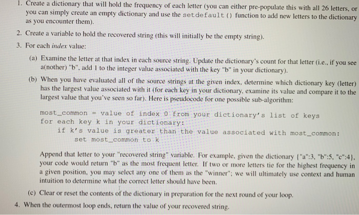 Solved Part II: Recovering Garbled Text (4 points) In a | Chegg.com