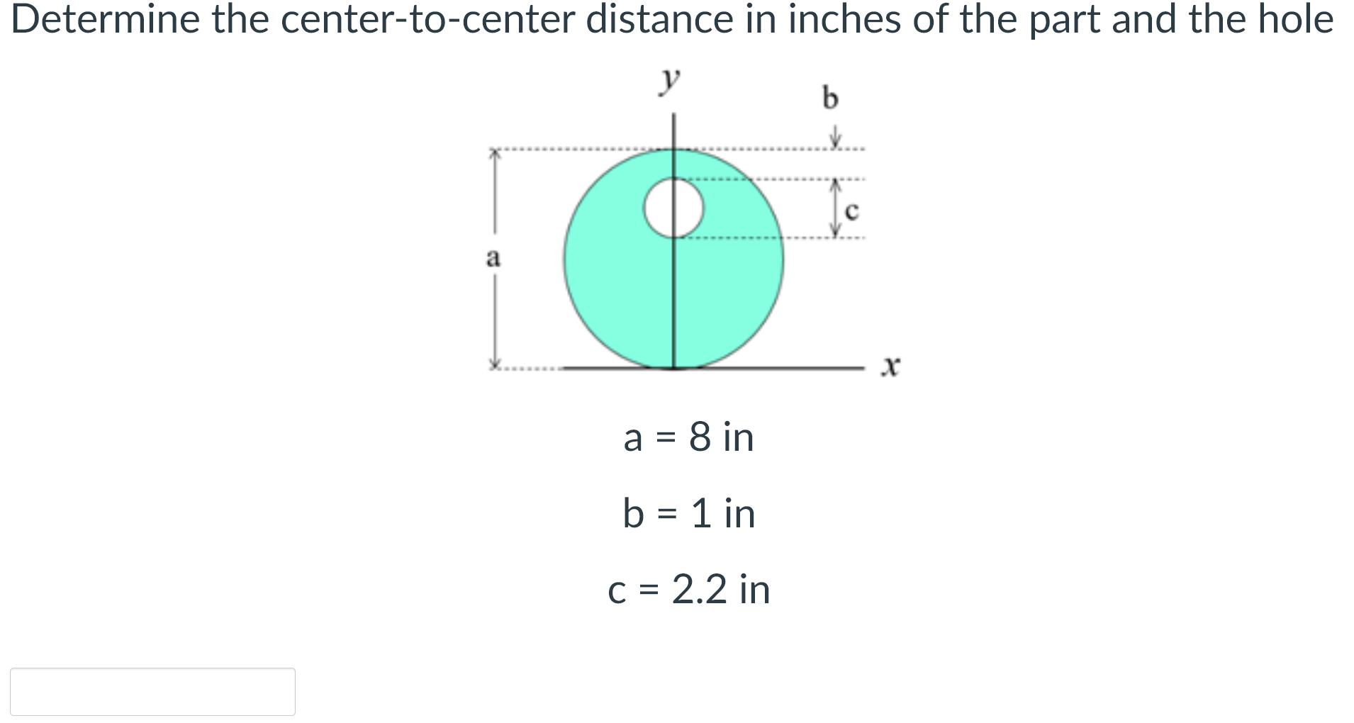 Solved Determine the center-to-center distance in inches of | Chegg.com