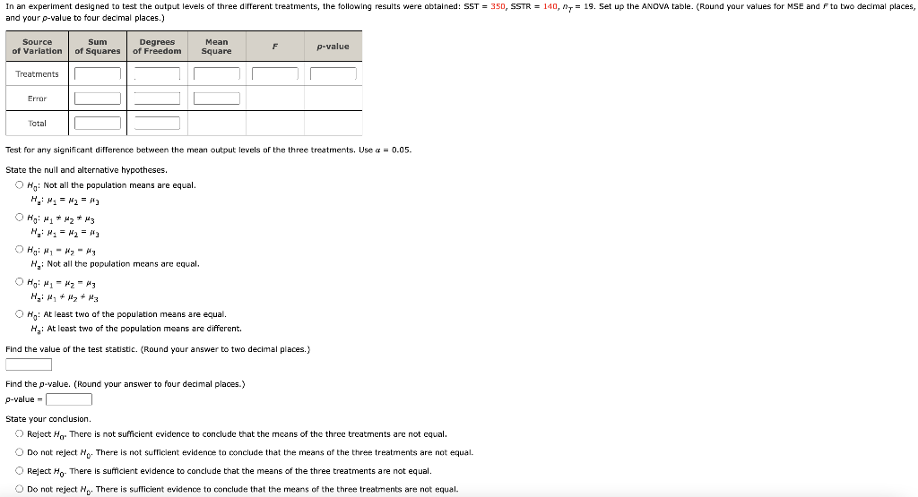 Solved Test for any significant difference between the mean | Chegg.com