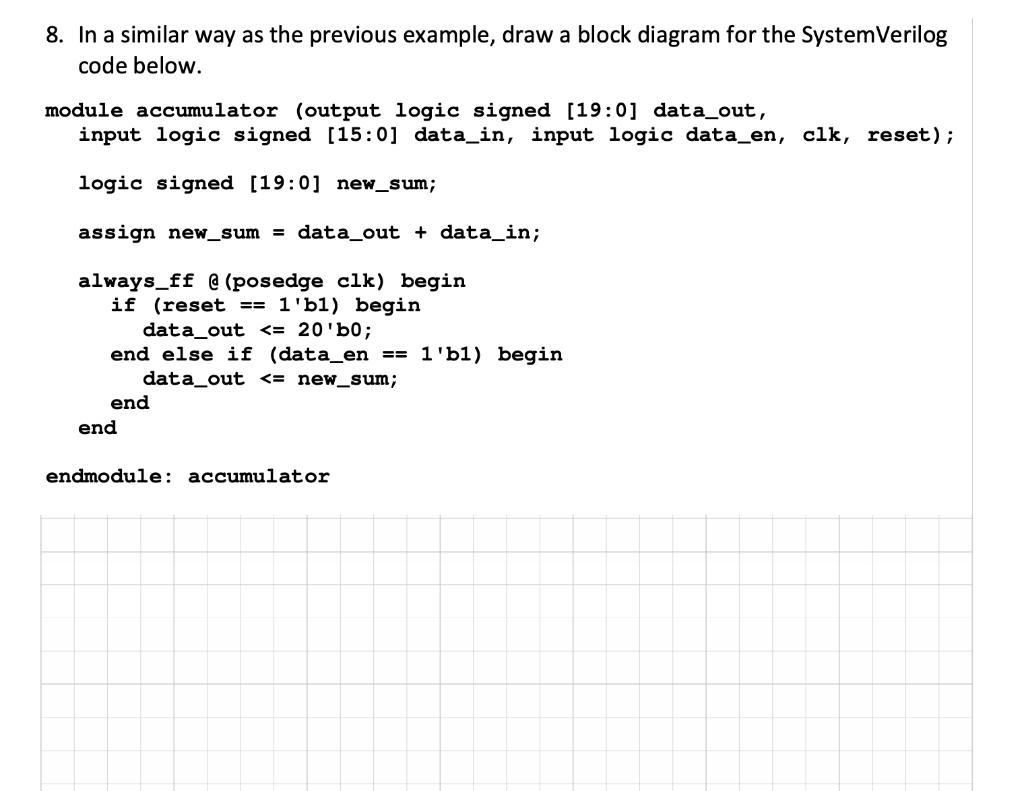 Solved 8. In a similar way as the previous example, draw a | Chegg.com