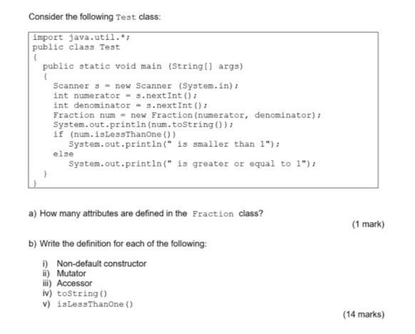 Solved Consider the following Test class: import java.util.; | Chegg.com