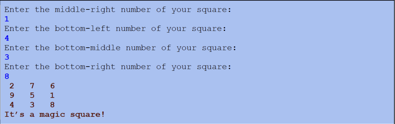 Solved Part 1: Magic SquareThe magic square is a 3x3 matrix | Chegg.com