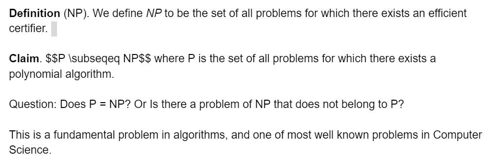 What is NP? See the definition in Section 3 of L8. | Chegg.com