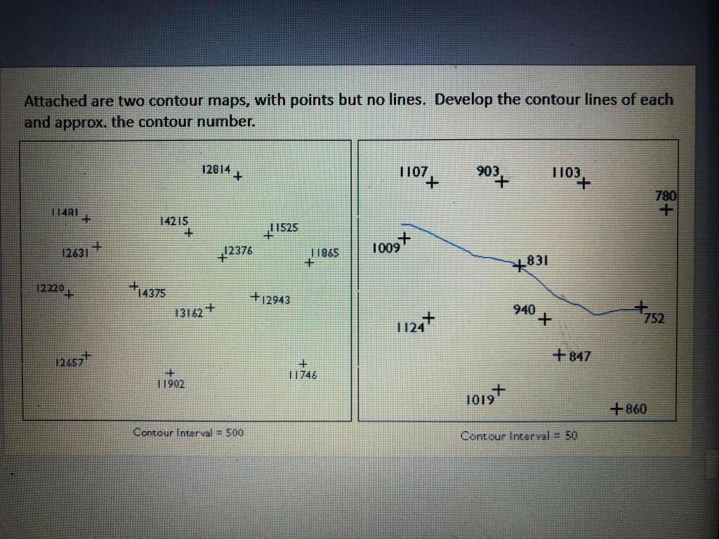 Solved Attached are two contour maps, with points but no | Chegg.com
