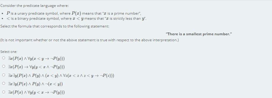 Solved Consider the predicate language where: • P is a unary | Chegg.com