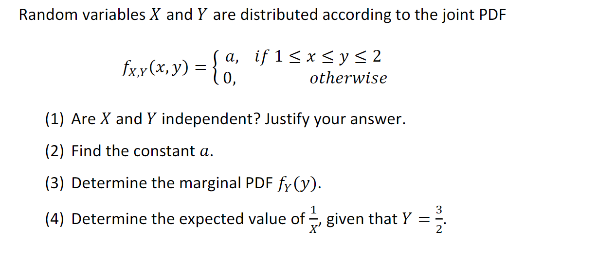 Solved Random variables X and Y are distributed according to | Chegg.com