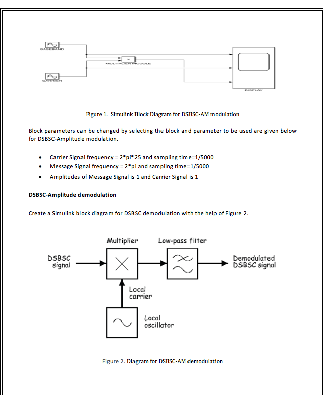 Solved Dsbsc Modulation And Demodulation