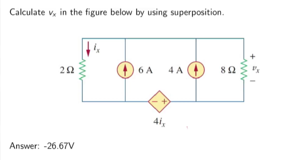 Solved Calculate vx in the figure below by using | Chegg.com