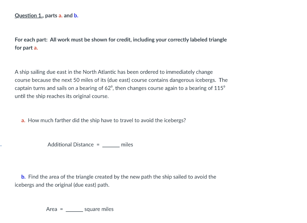 Solved Suppose, at the moment the ship changed course to a | Chegg.com