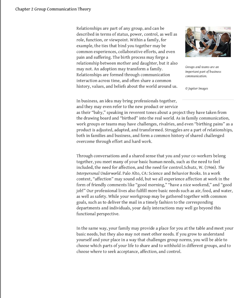 Solved Chapter 2 Group Communication Theory 2.1 What Is a | Chegg.com