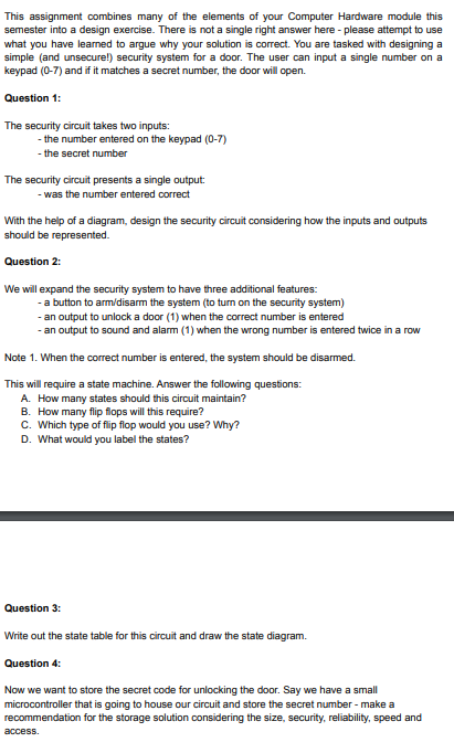 This assignment combines many of the elements of your | Chegg.com
