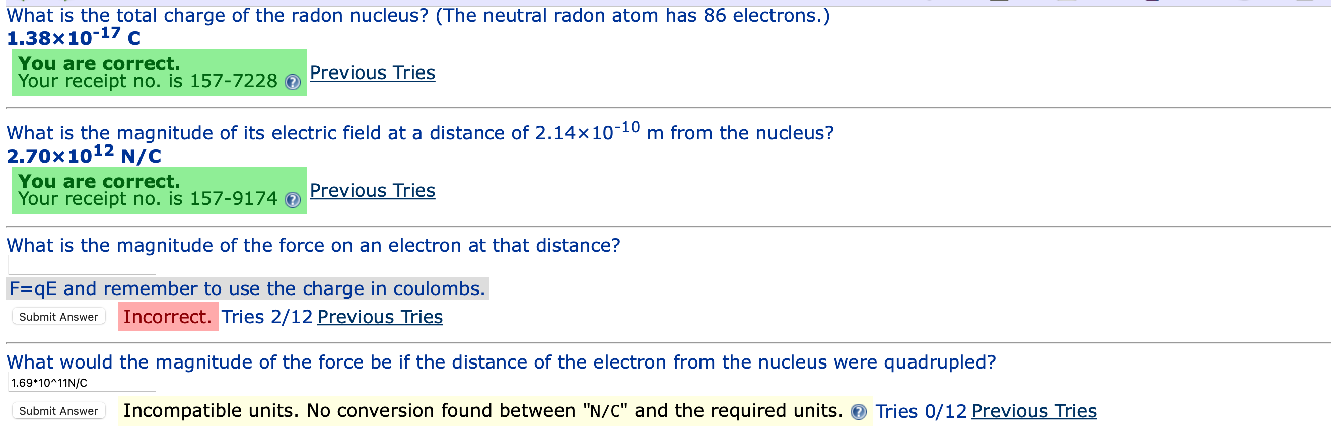 Solved What is the total charge of the radon nucleus? (The | Chegg.com