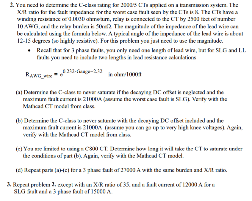 Solved 2. You need to determine the C-class rating for | Chegg.com