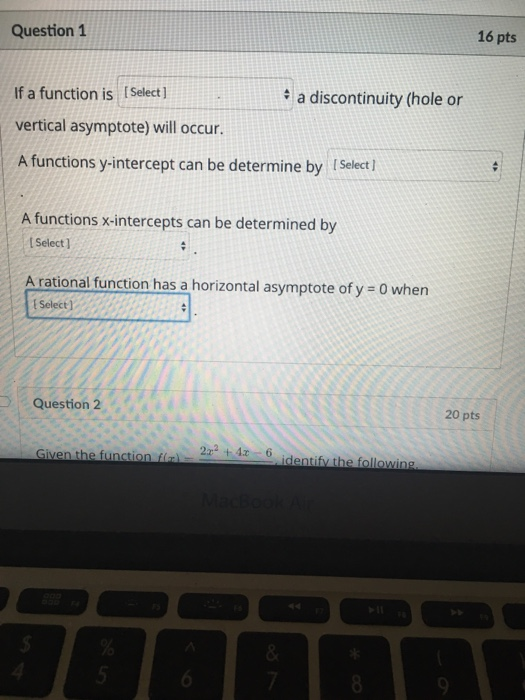 Solved Fx Given The Piecewise Function Above Evaluate The 