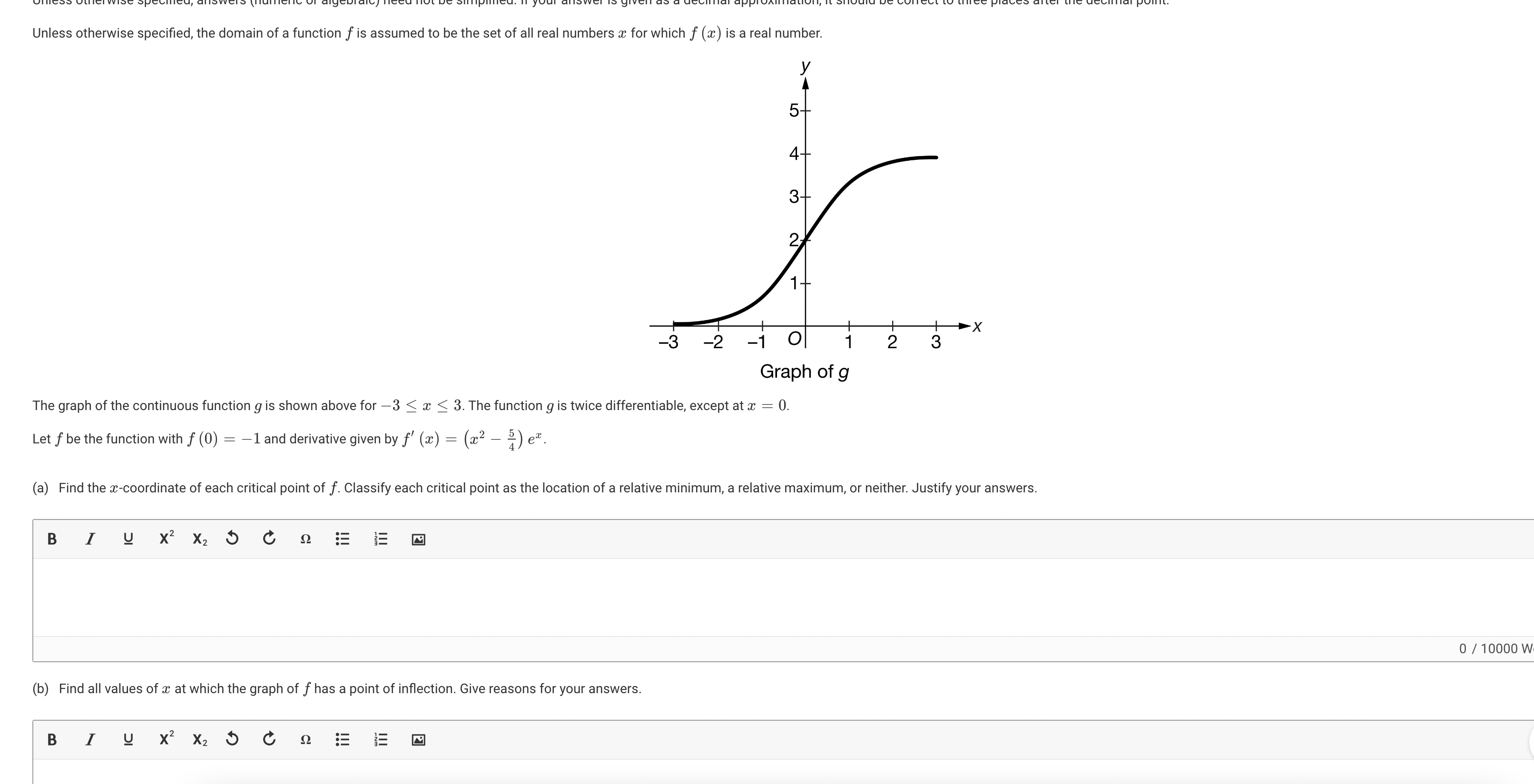 The graph of the continuous function g is shown above | Chegg.com
