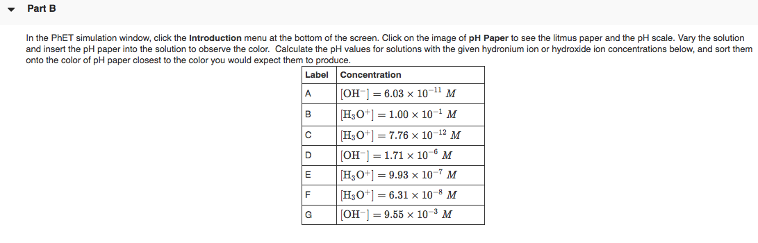Solved Part B In the PhET simulation window, click the | Chegg.com