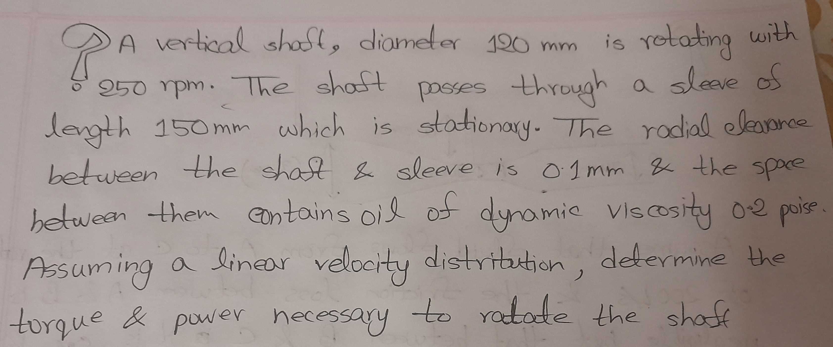 Solved (1) A vertical shoft, diamder 120 mm is rotating with | Chegg.com
