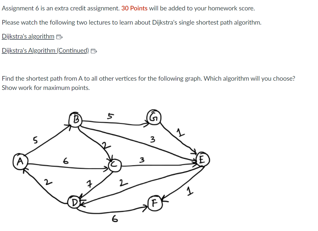 Solved Assignment 6 ﻿is an extra credit assignment. 30 | Chegg.com