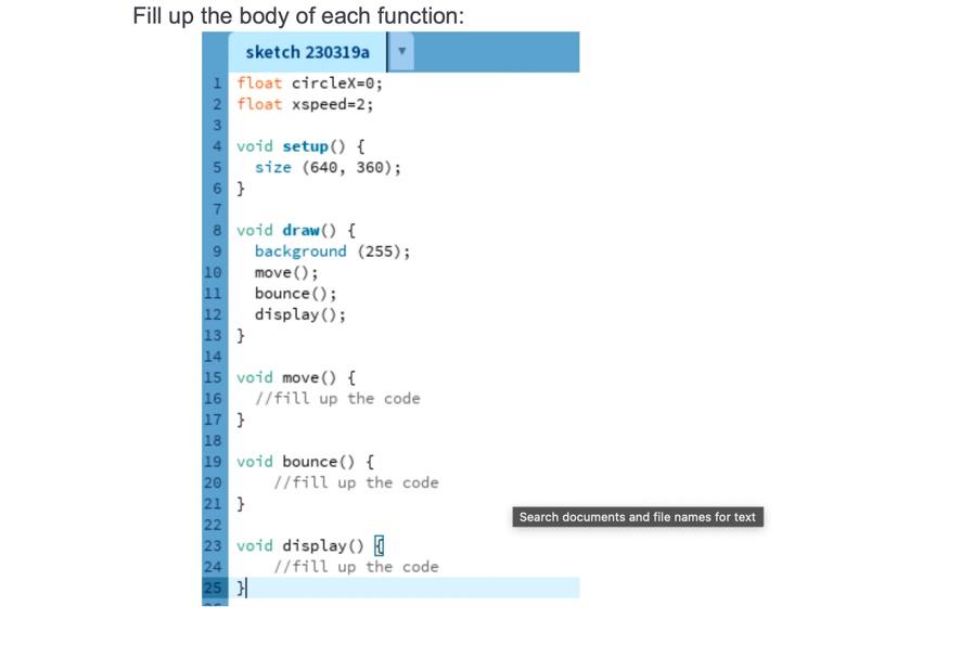 Solved Using the Processing reference, writing a program to | Chegg.com