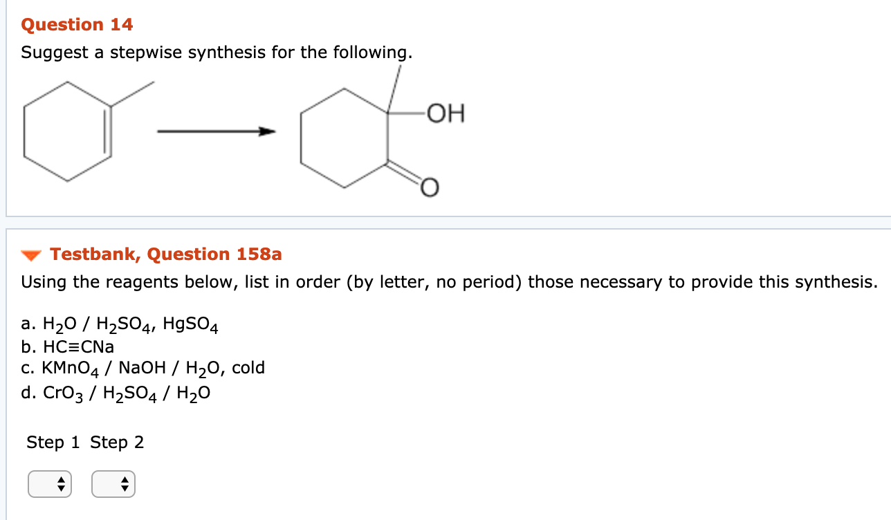 Solved Question 14 Suggest a stepwise synthesis for the | Chegg.com