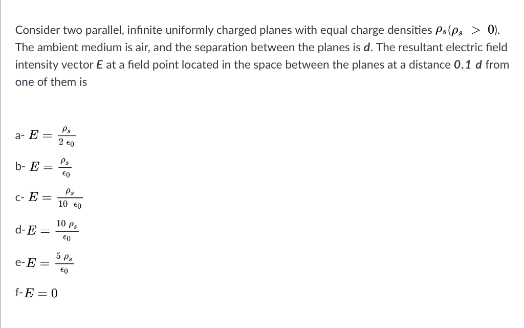 Solved Consider two parallel, infinite uniformly charged | Chegg.com