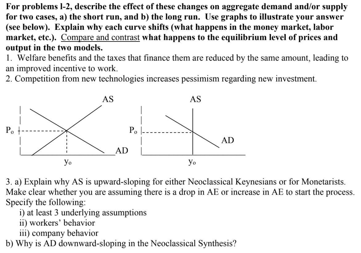 Solved For problems 1-2, describe the effect of these | Chegg.com