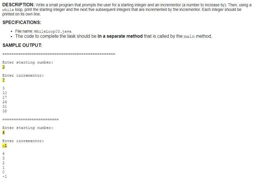 Solved DESCRIPTION: Write a small program that prompts the | Chegg.com