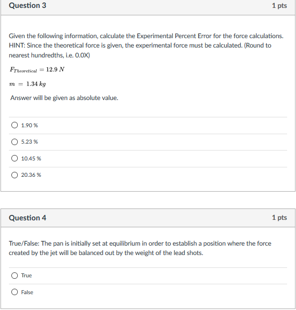 Solved Question 3 1 pts Given the following information, | Chegg.com