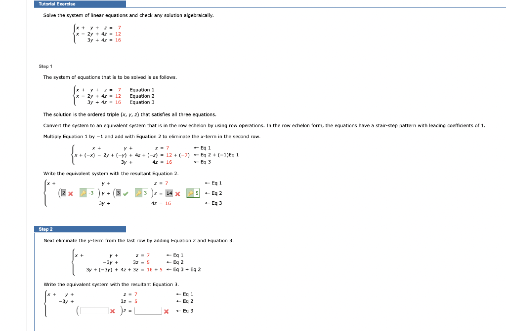 Solved Perform the row operation and write the equivalent | Chegg.com