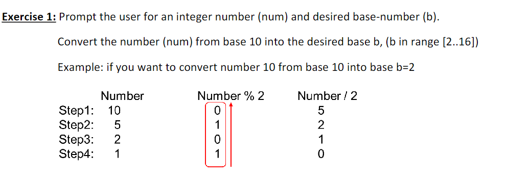 Solved cise 1: Prompt the user for an integer number (num) | Chegg.com