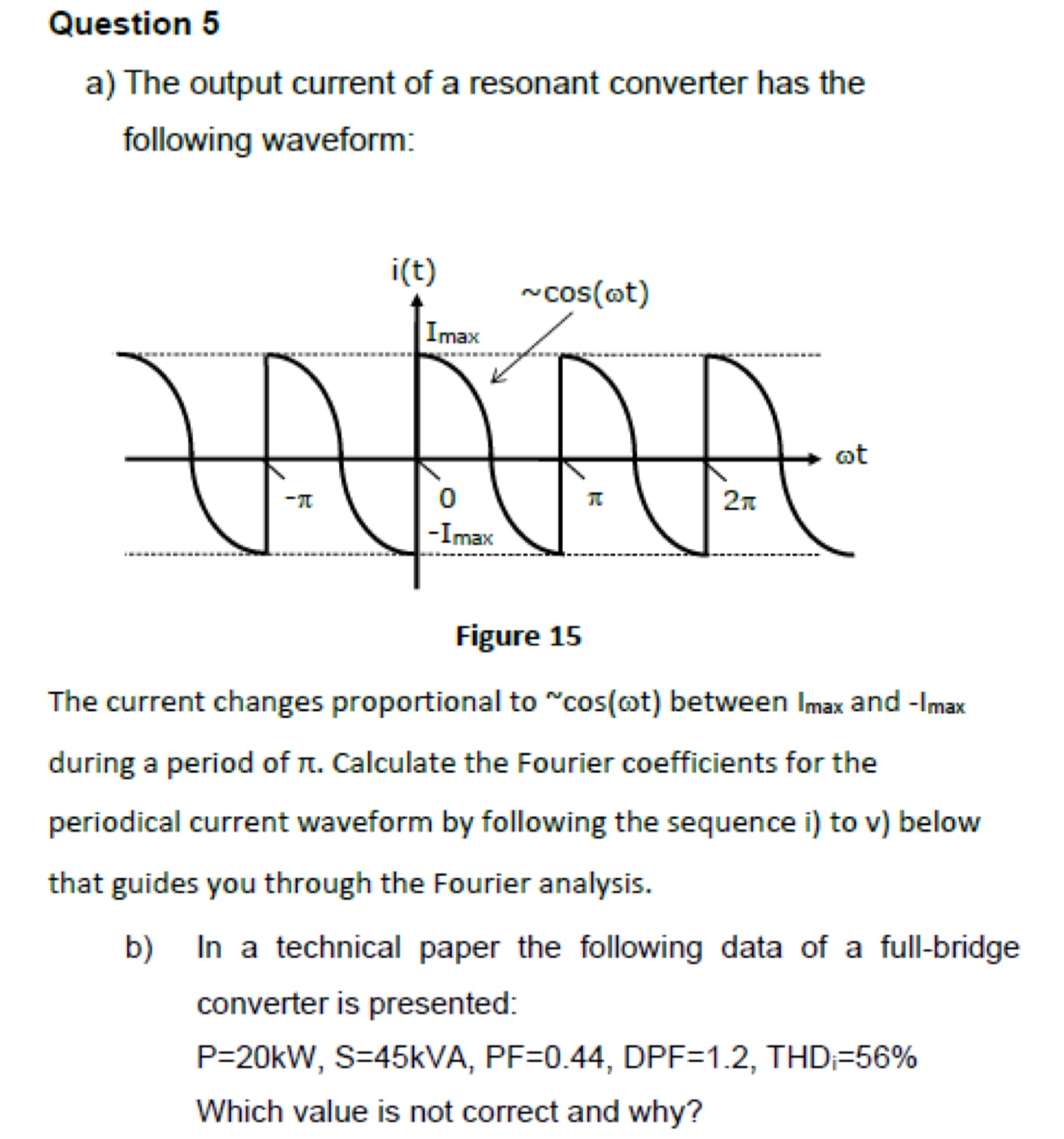 Solved Question 5 a) The output current of a resonant | Chegg.com