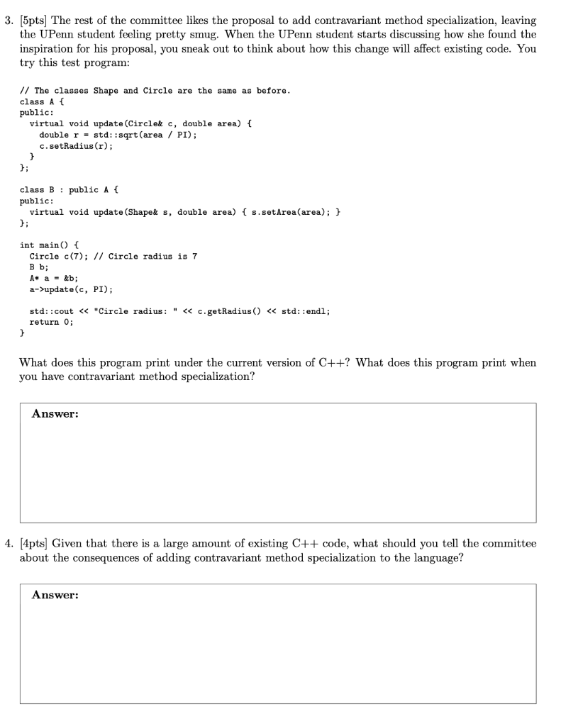 Solved 1 [20pts ] Contravariant Method Specialization Having | Chegg.com
