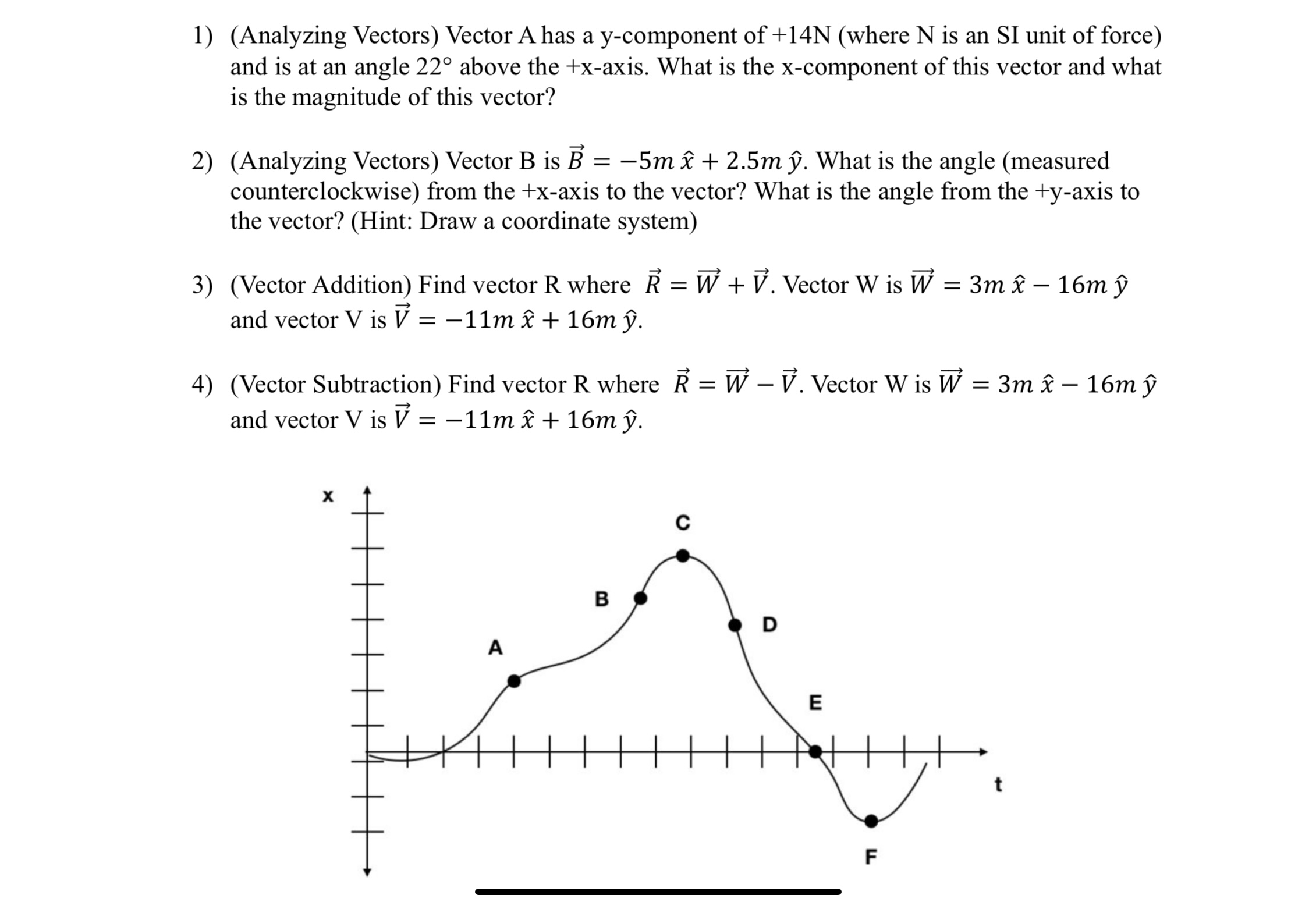 Solved 1) (Analyzing Vectors) Vector A has a y-component of | Chegg.com