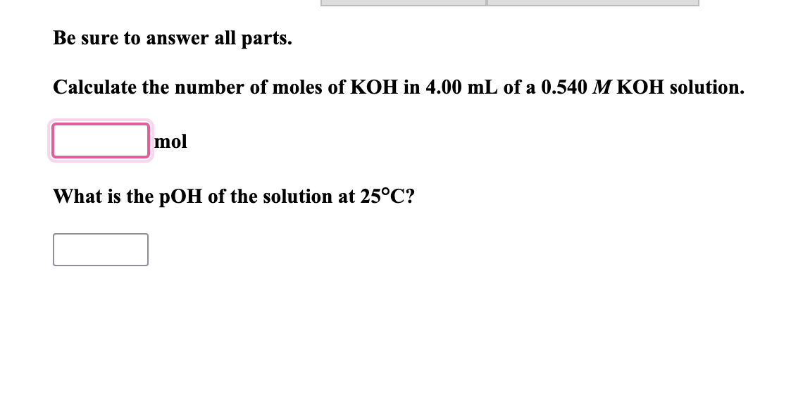 Solved Be sure to answer all parts. Calculate the number of | Chegg.com