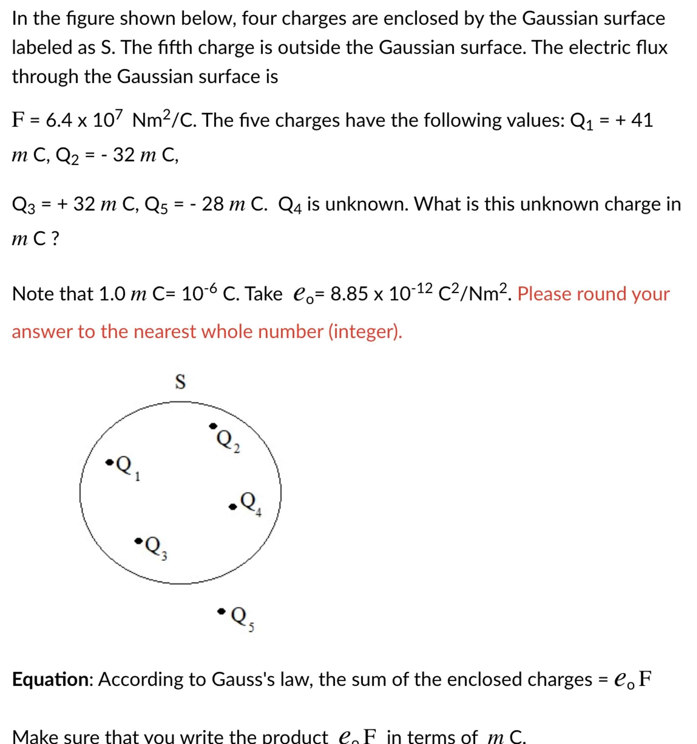 Solved In the figure shown below, four charges are enclosed | Chegg.com