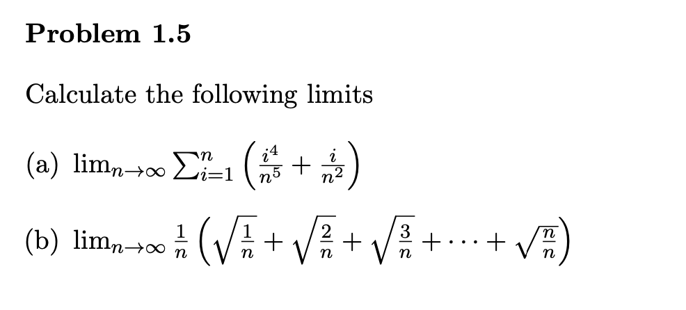 Solved Calculate the following limits (a) | Chegg.com