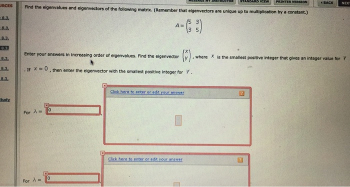 Solved Find the eigenvalues and eigenvector of the following | Chegg.com