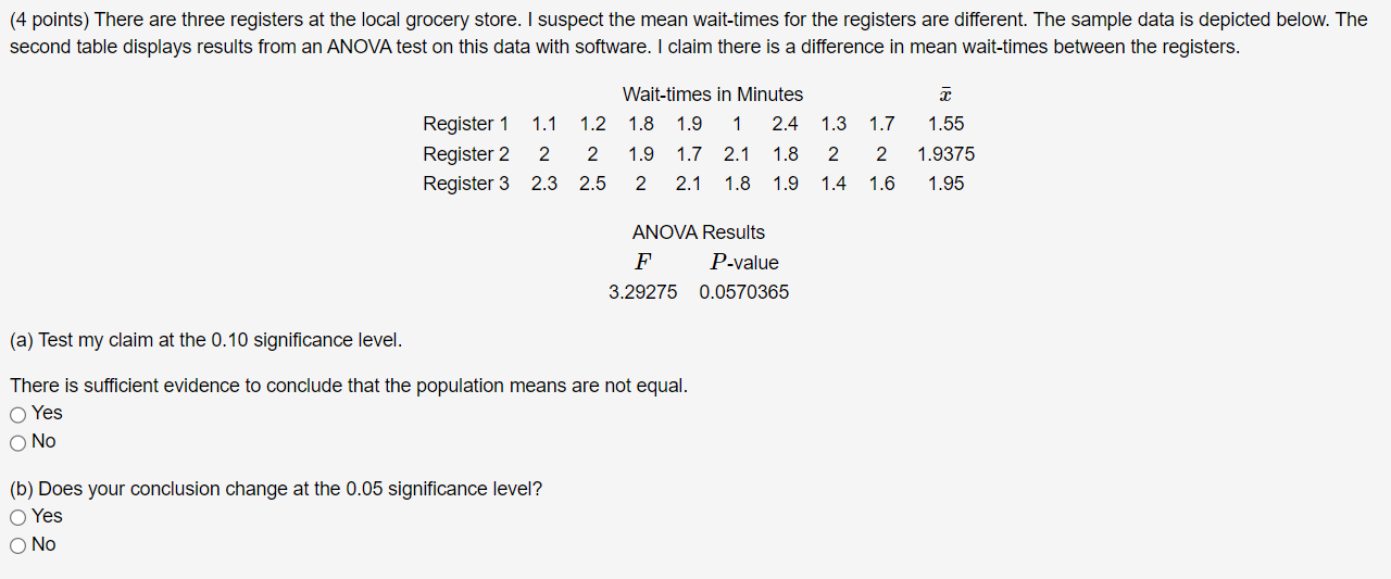 Solved (4 points) There are three registers at the local | Chegg.com