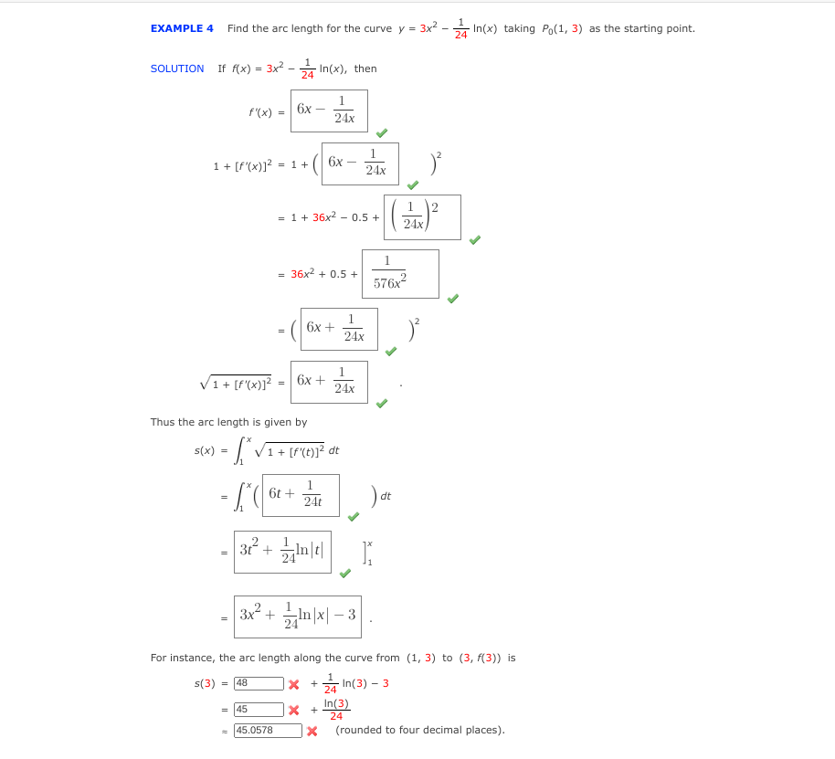 Solved EXAMPLE 4 Find the arc length for the curve | Chegg.com