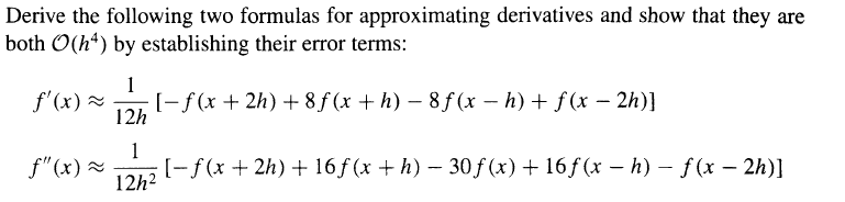 Solved Derive the following two formulas for approximating | Chegg.com