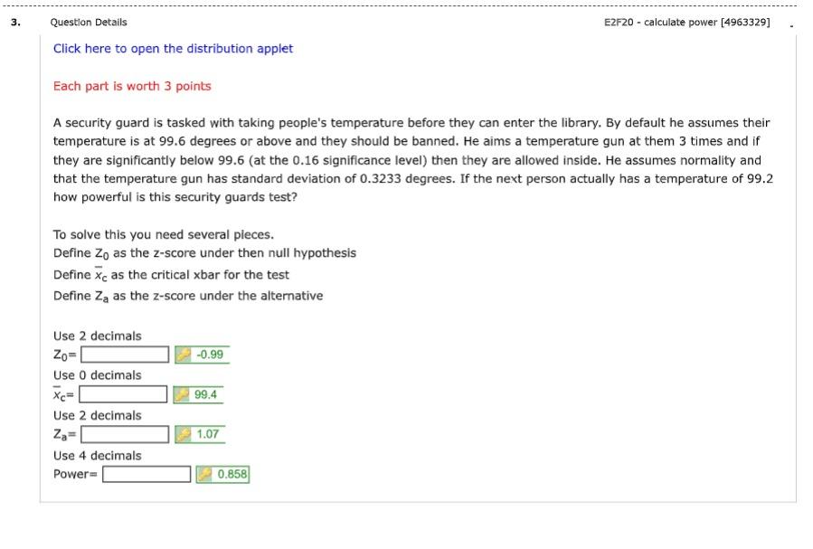 Click here to open the distribution applet Each part | Chegg.com