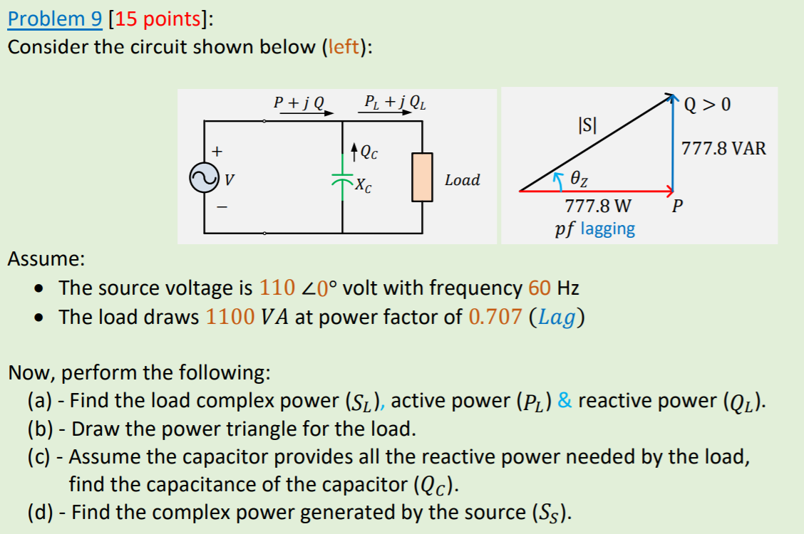 Solved Problem 9 [15 points]: Consider the circuit shown | Chegg.com