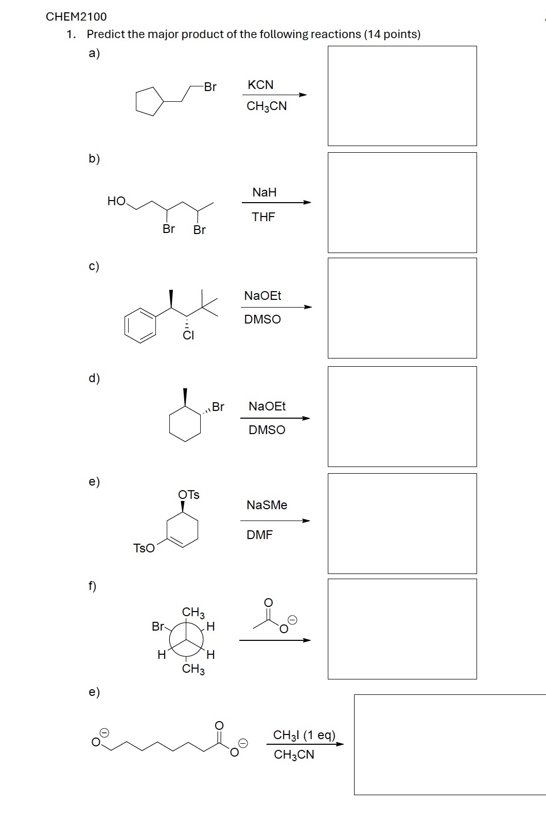 Solved 1. ﻿Predict the major product of the following | Chegg.com