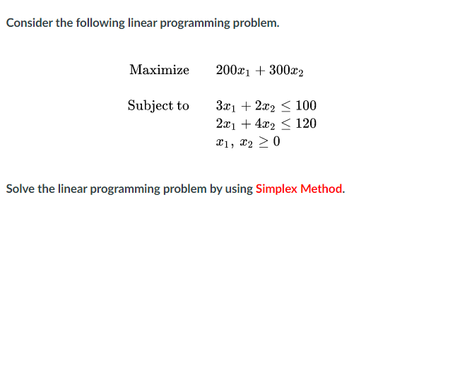 Solved Consider the following linear programming problem. | Chegg.com
