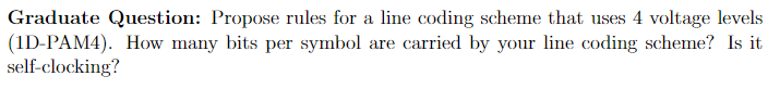 Solved Graduate Question: Propose rules for a line coding | Chegg.com