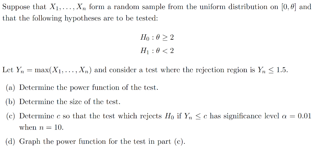 Solved Suppose that X1, ..., Xn form a random sample from | Chegg.com